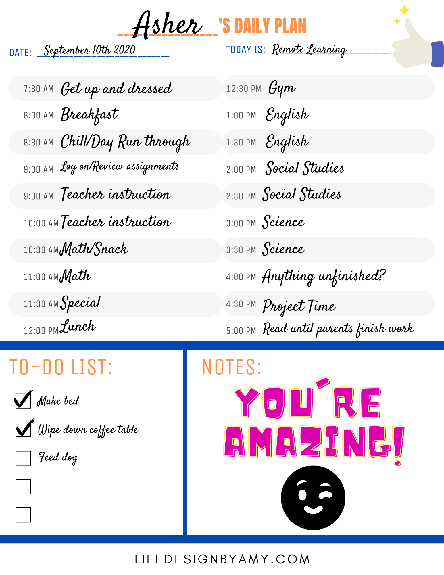 Remote Learning Schedules that Keep you Sane! - Life Design by Amy